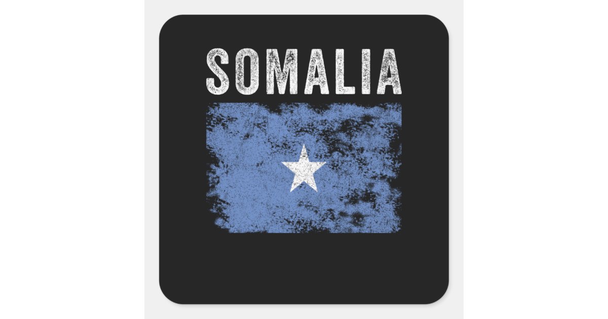 Somalia Flag Distressed - Somali Flag Square Sticker | Zazzle
