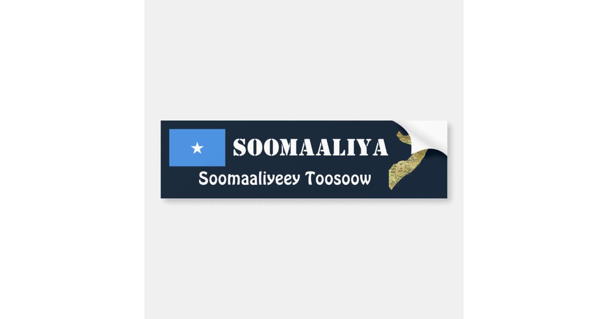 Somalia Flag + Map Bumper Sticker | Zazzle
