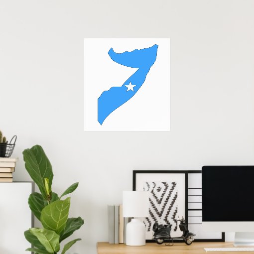 Somalia Flag Map full size Poster | Zazzle