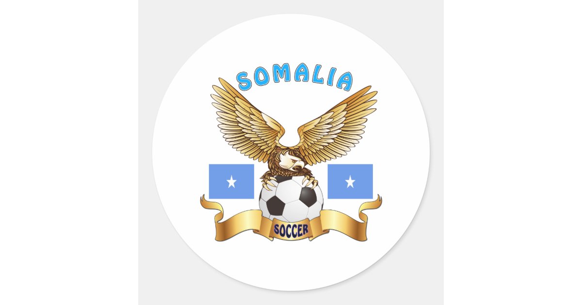 Somalia Football Designs Classic Round Sticker | Zazzle