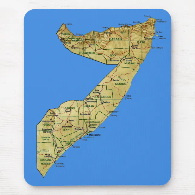 Somalia Map Mousepad | Zazzle