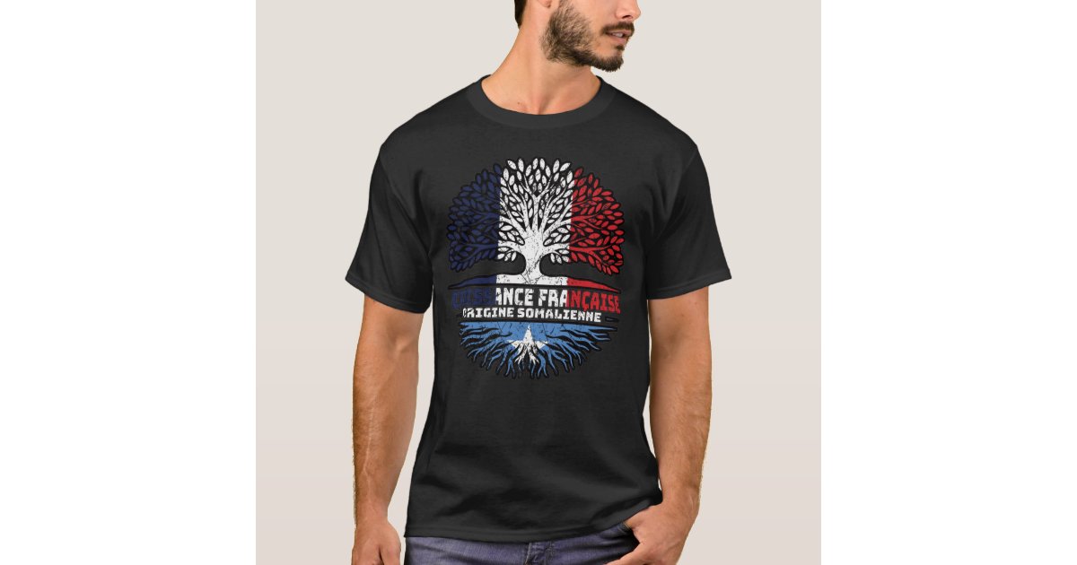 Somalia Somali French France Tree Roots Flag T-Shirt | Zazzle