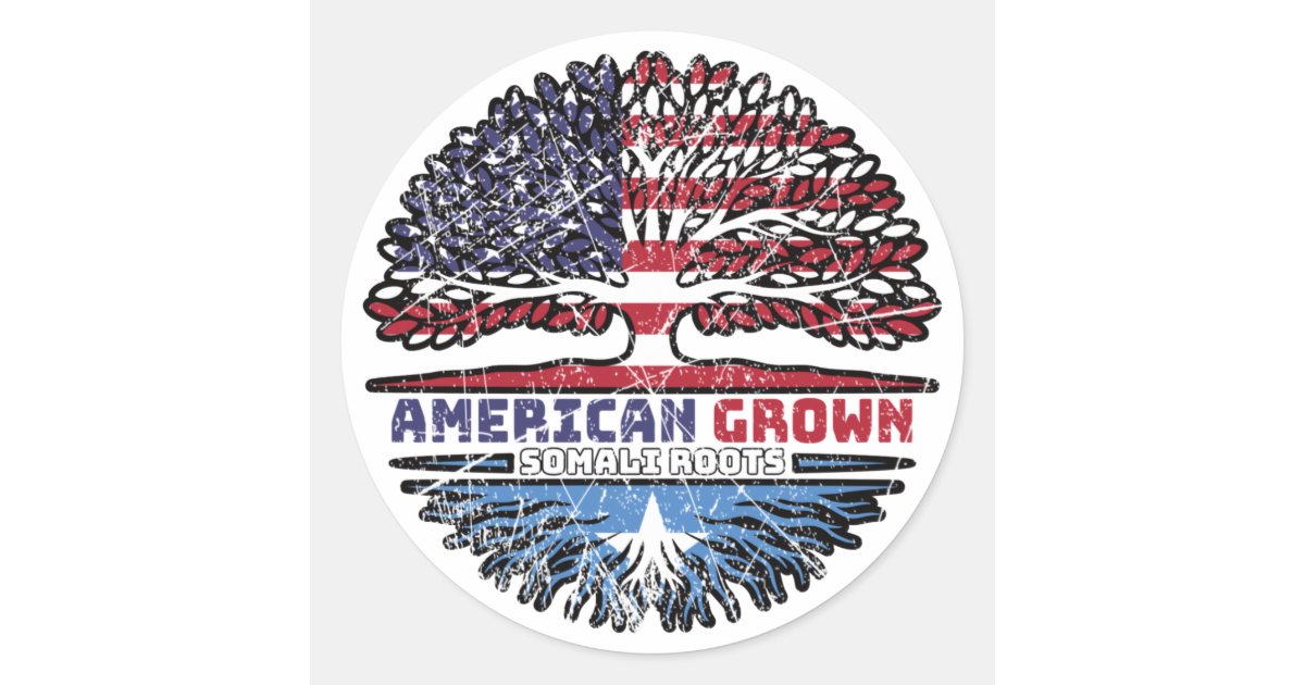 Somalia Somali US American USA United States Tree Classic Round Sticker ...