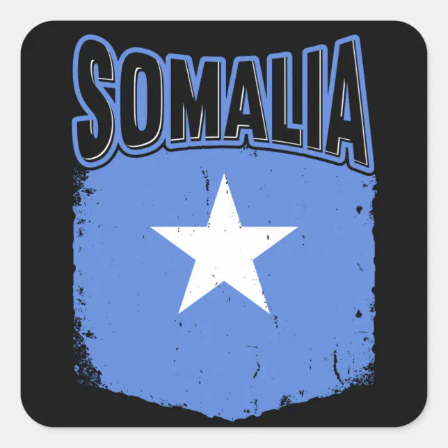 Somalian Somalia Flag Gift Idea Square Sticker | Zazzle