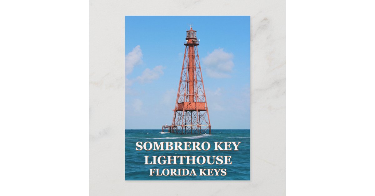 Sombrero Key Lighthouse, Florida Postcard | Zazzle
