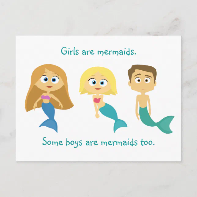 “Some Boys are Mermaids Too” Postcard | Zazzle