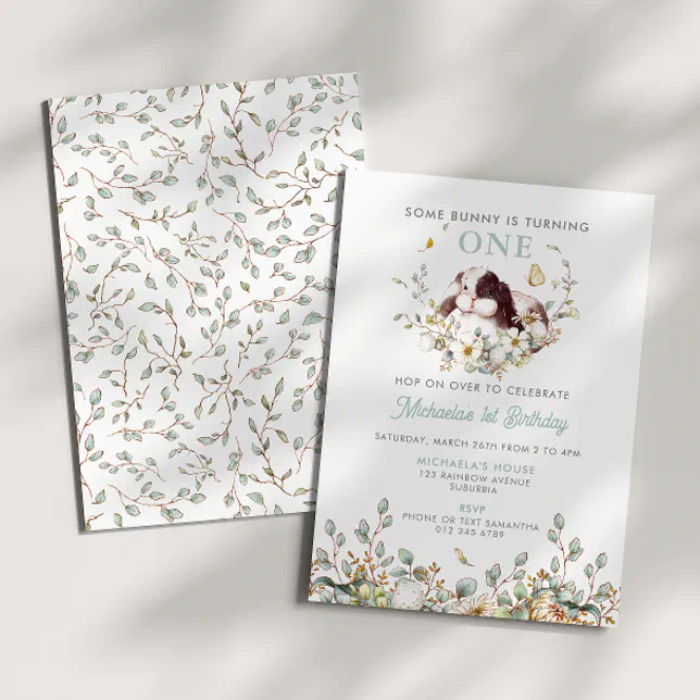 Some Bunny Is Turning One Boy/Girl's 1st Birthday Invitation | Zazzle
