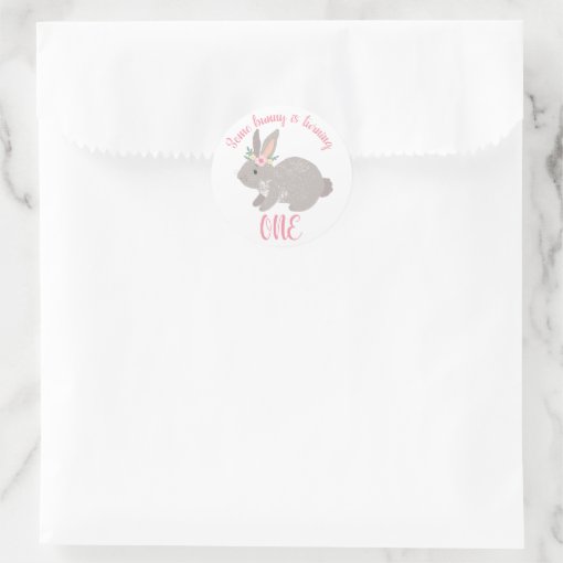 Some Bunny is turning One! Classic Round Sticker | Zazzle