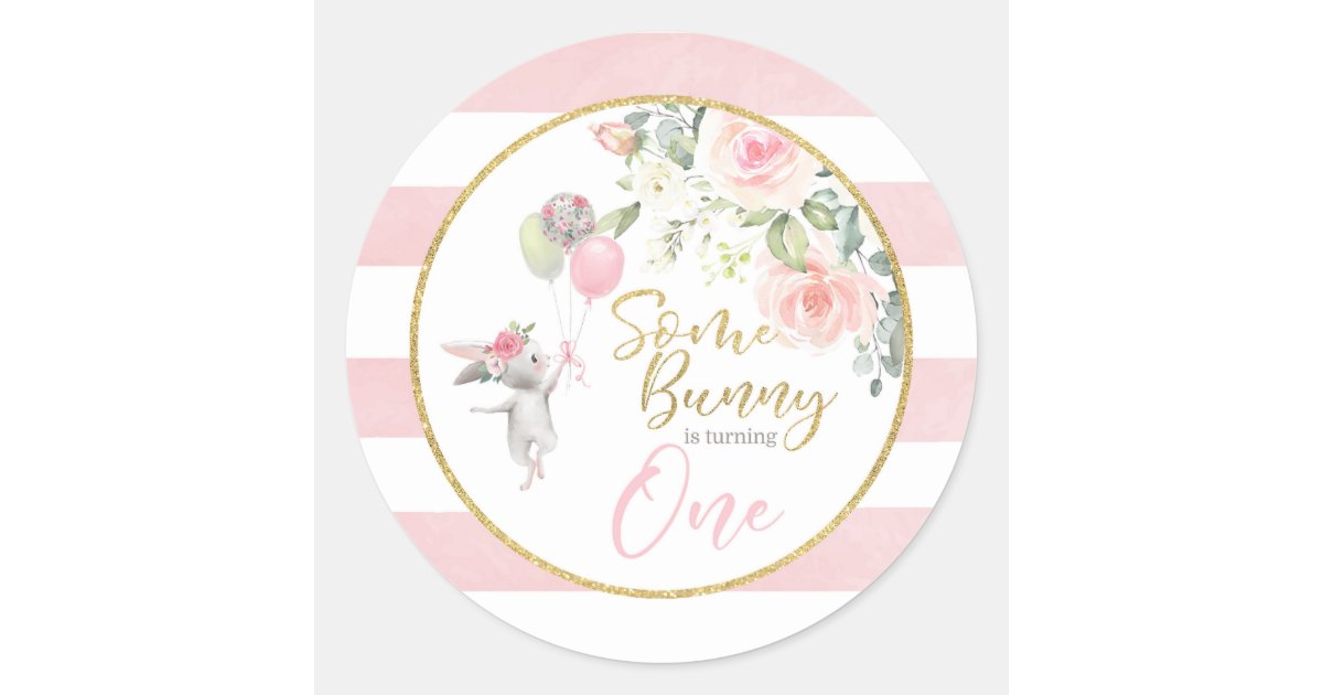 Some Bunny is turning ONE Sticker | Zazzle