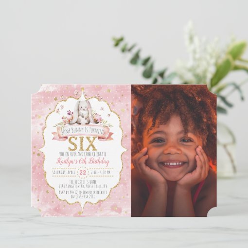 Some Bunny is Turning Six 6th Birthday Invitations | Zazzle