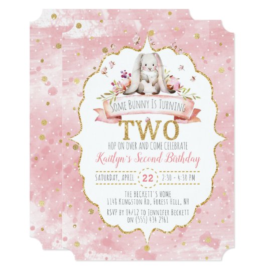 Some Bunny is Turning Two 2nd Birthday Invitations | Zazzle.com
