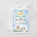 Some Bunny Likes You Valentine's Day Classroom Note Card | Zazzle