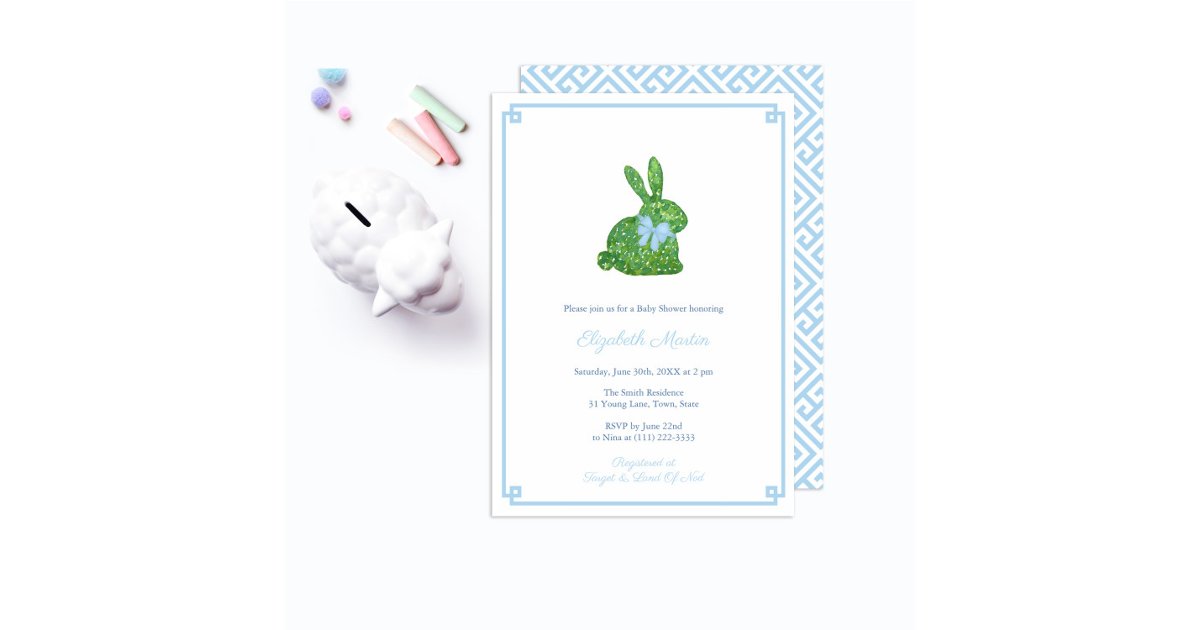 Some Bunny Preppy Spring Little Boy Baby Shower Invitation | Zazzle
