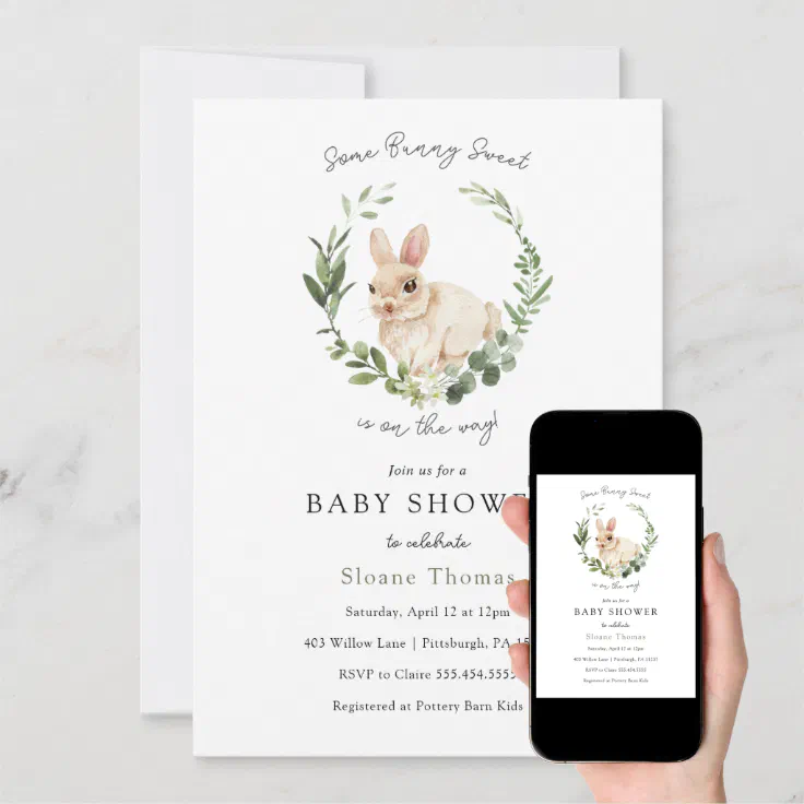 Some Bunny Sweet Baby Shower Invitation | Zazzle