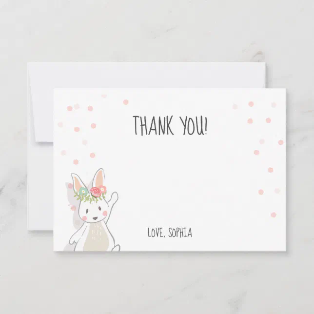 Some Bunny Thank You Card Easter Pink Girl | Zazzle