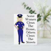 Some Women Clean Police Officer Humor Postcard | Zazzle