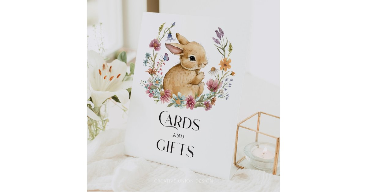 Somebunny Baby Shower Cards and Gifts Poster Pedestal Sign | Zazzle