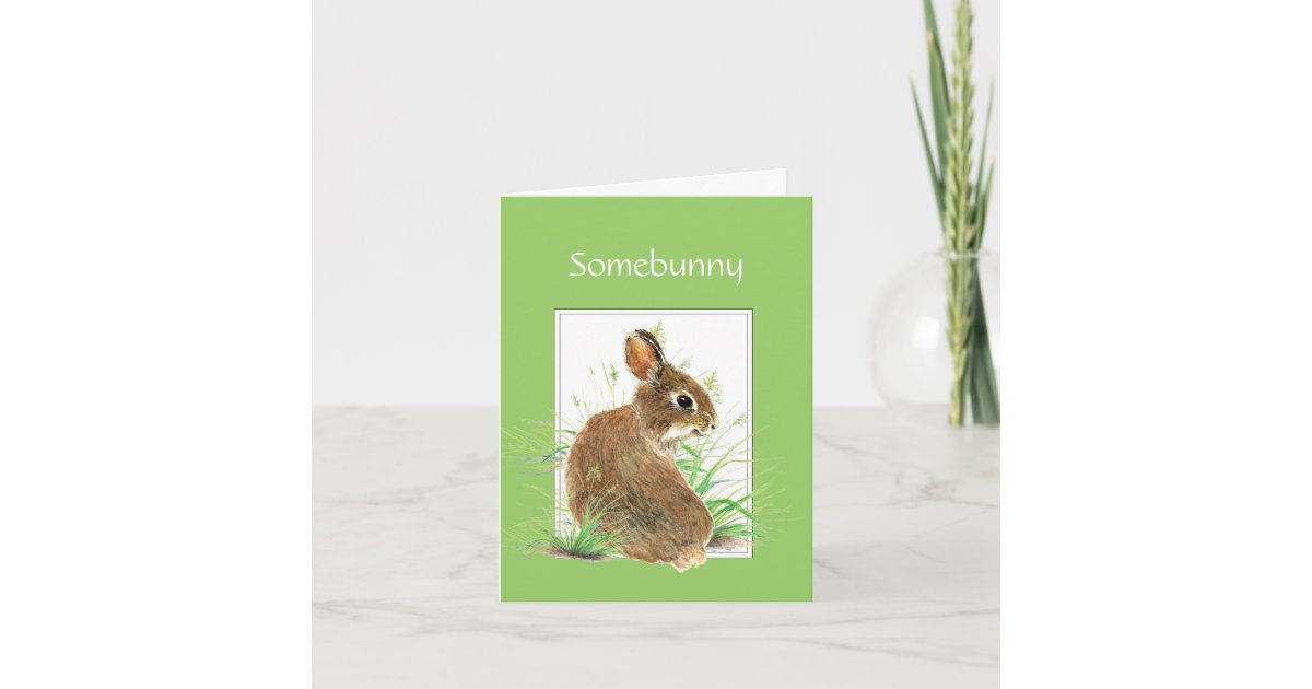 Somebunny Get Well Wishes, Cute Rabbit, Bunny Card | Zazzle