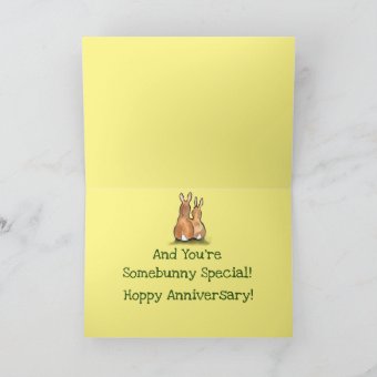 Somebunny Special Bunny Rabbit Love Anniversary Card | Zazzle