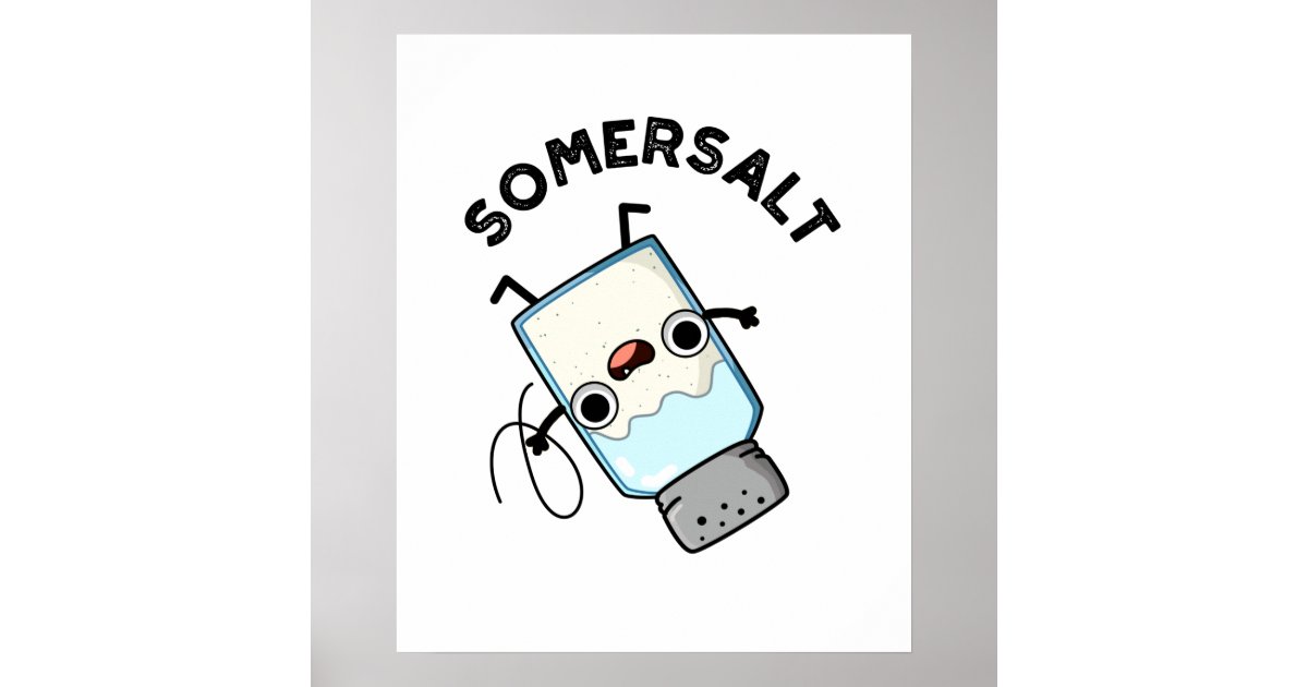 Somersalt Funny Somersault Salt Pun Poster | Zazzle