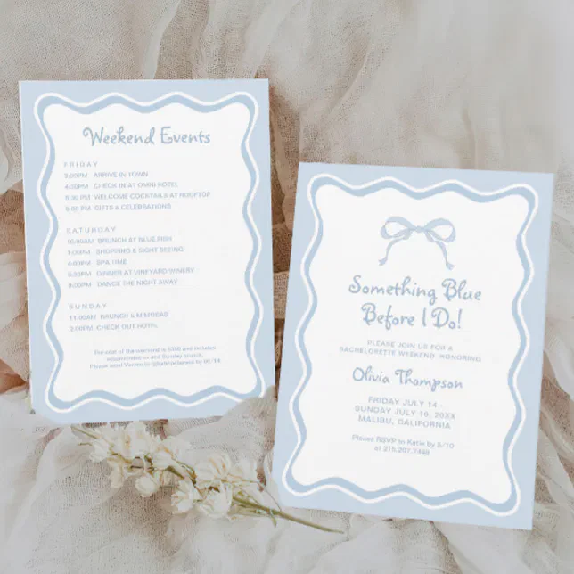 Something Blue Bachelorette Party Invitation | Zazzle
