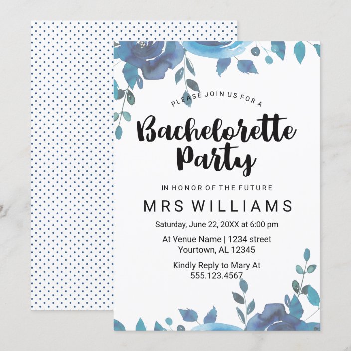 Something Blue Bachelorette Party Invitation | Zazzle.com