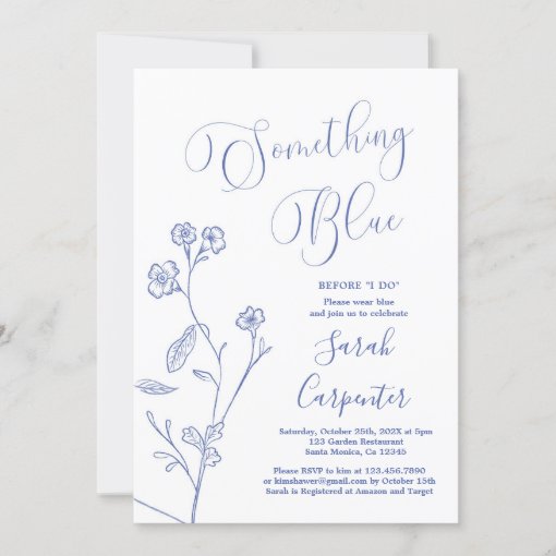 Something Blue Before I do Bridal Shower Invitation | Zazzle