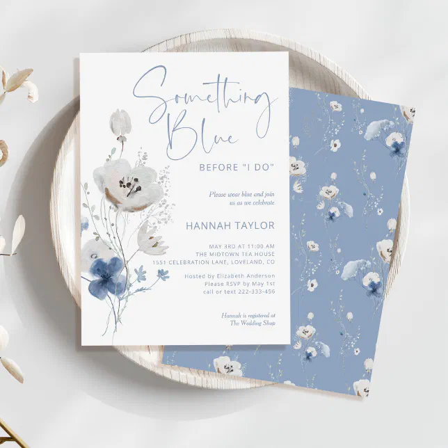 Something Blue Before I Do Bridal Shower Invitation | Zazzle