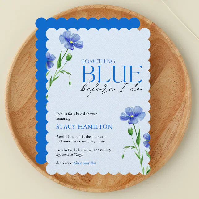 Something Blue Before I do Bridal Shower Invitation | Zazzle