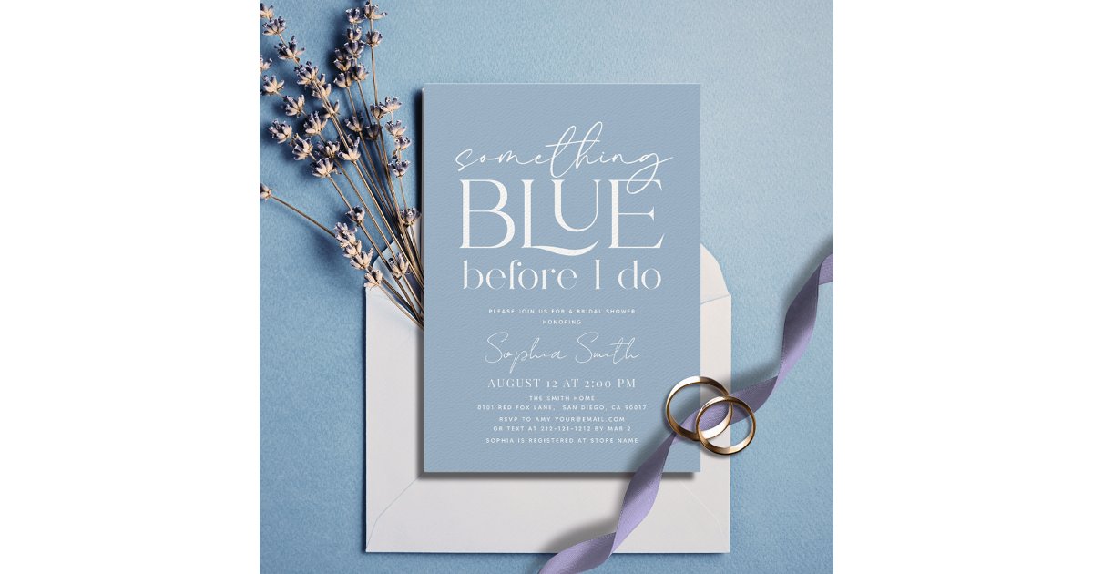 Something Blue Before I Do Bridal Shower Invitation | Zazzle