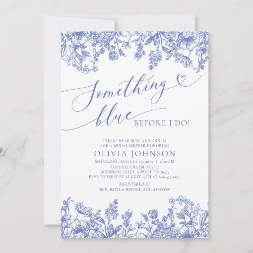 Something Blue Before I do Bridal Shower Invite | Zazzle