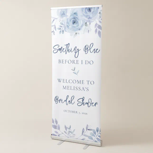 Something Blue Before I Do Bridal Shower Retractable Banner | Zazzle