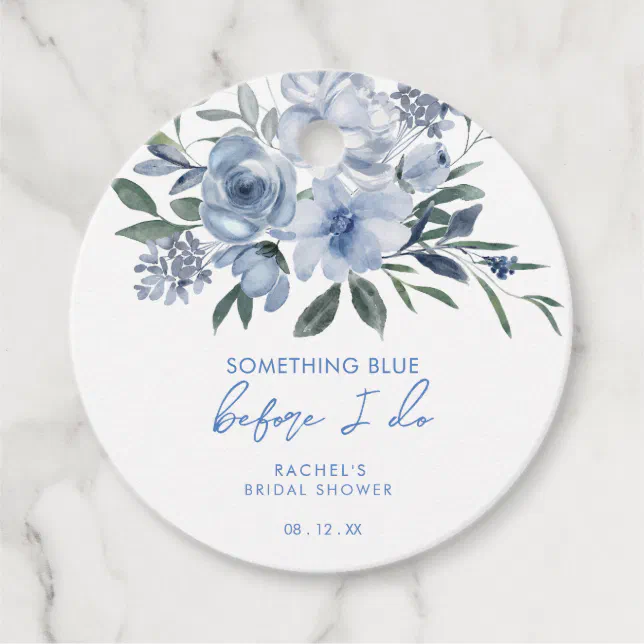 Something Blue Before I Do Floral Bridal Shower Favor Tags | Zazzle