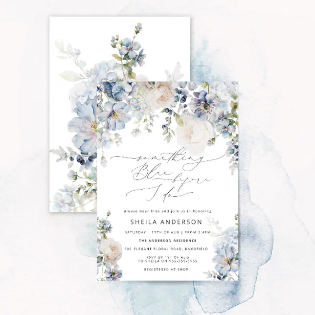 Something Blue Before I do Floral Bridal Shower Invitation | Zazzle