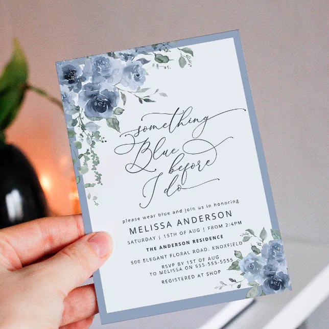 Something Blue Before I do Floral Bridal Shower Invitation | Zazzle