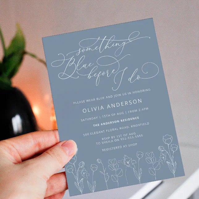 Something Blue Before I do Floral Bridal Shower Invitation | Zazzle
