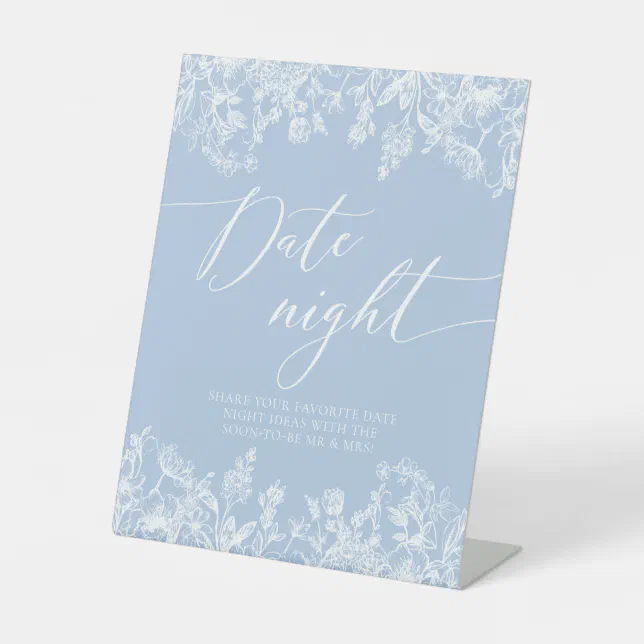Something Blue Bridal Date Night Ideas Sign | Zazzle