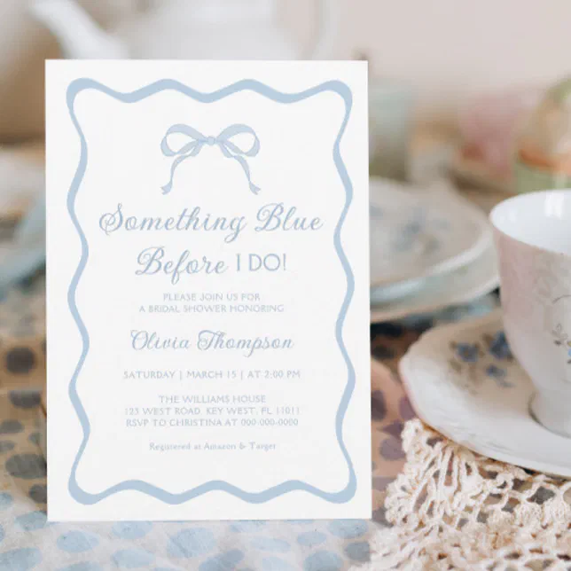 Something Blue Bridal Shower Invitation | Zazzle