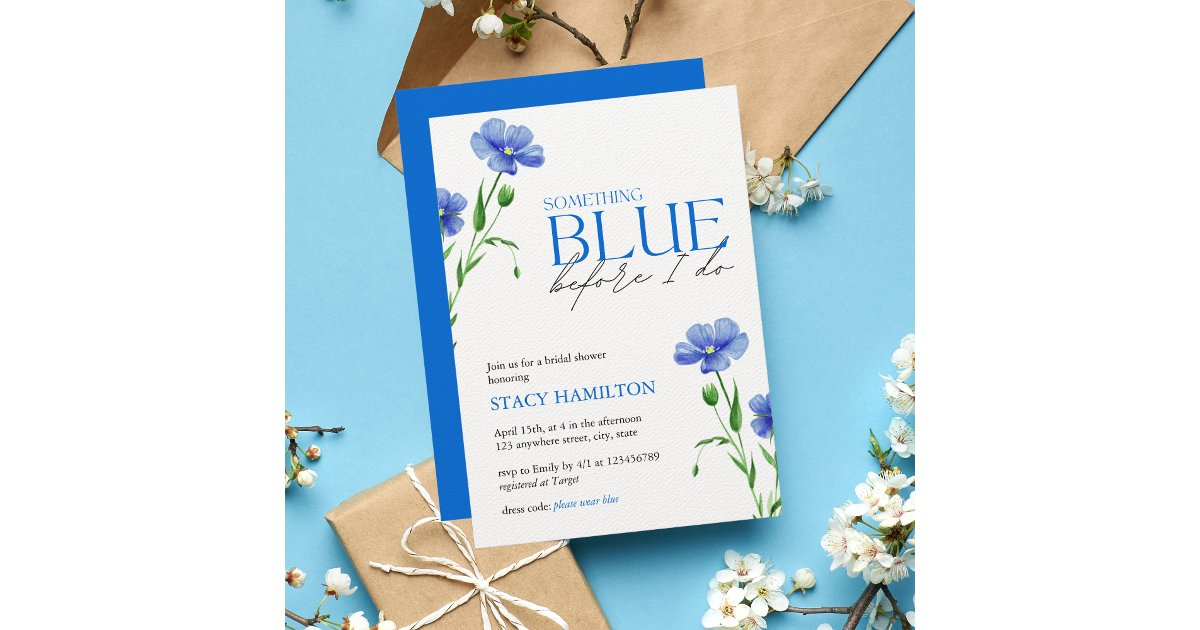 Something Blue Bridal Shower Invitation | Zazzle