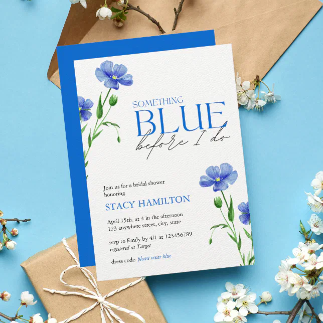 Something Blue Bridal Shower Invitation | Zazzle