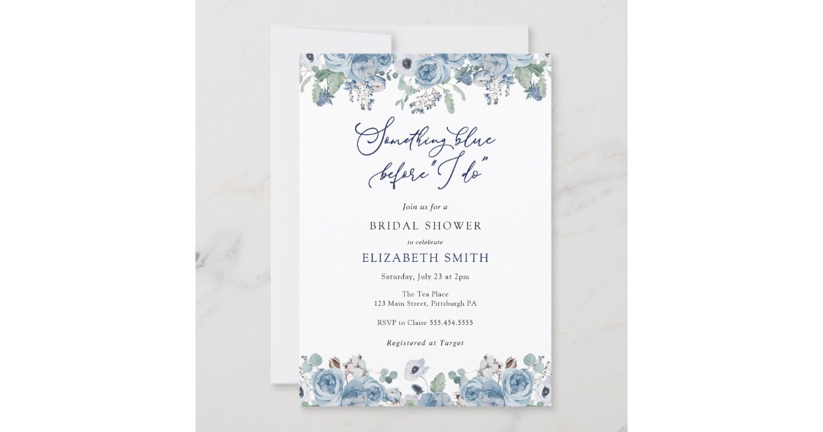 Something Blue Bridal Shower Invitation | Zazzle