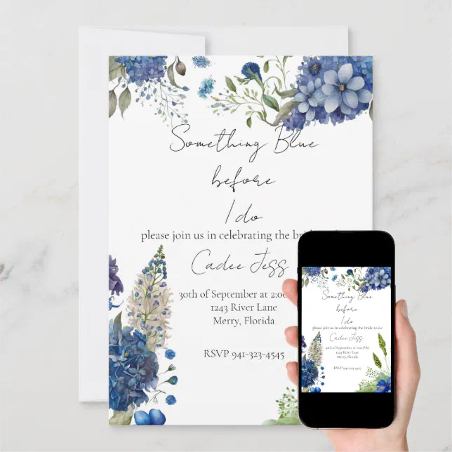 Something Blue Bridal Shower Invite | Zazzle