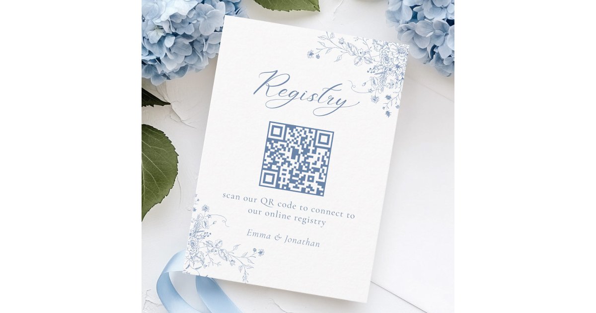 Something Blue Bridal shower Registry Enclosure Card | Zazzle