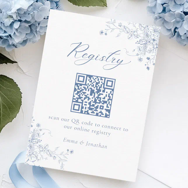 Something Blue Bridal shower Registry Enclosure Card | Zazzle