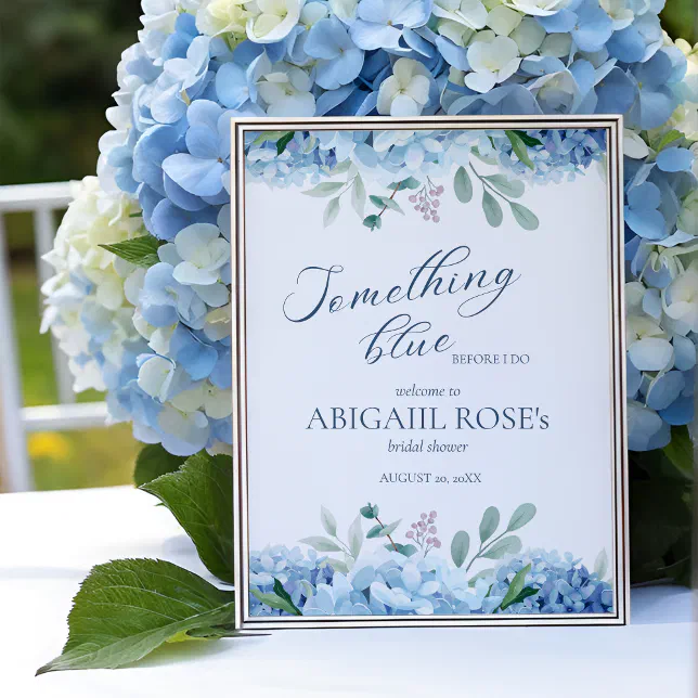 Something Blue Bridal Shower Welcome Sign | Zazzle