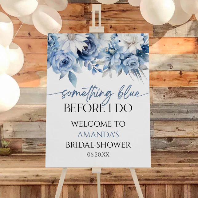 Something Blue Bridal Shower Welcome Sign | Zazzle