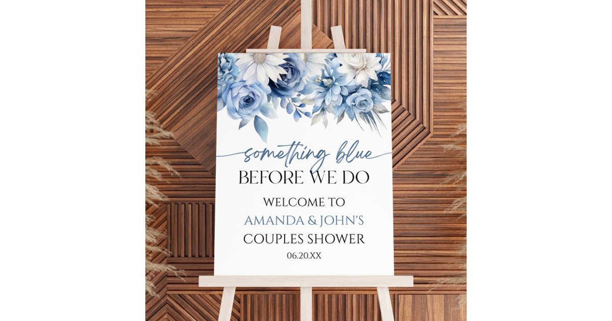 Something Blue Couples Shower Welcome Sign | Zazzle