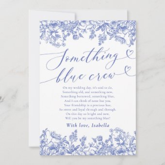 Something Blue Crew Bridesmaid Proposal Card | Zazzle