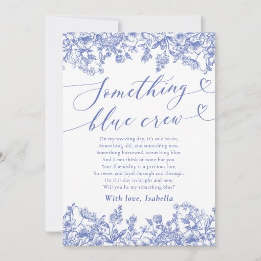 Something Blue Crew Bridesmaid Proposal Card | Zazzle