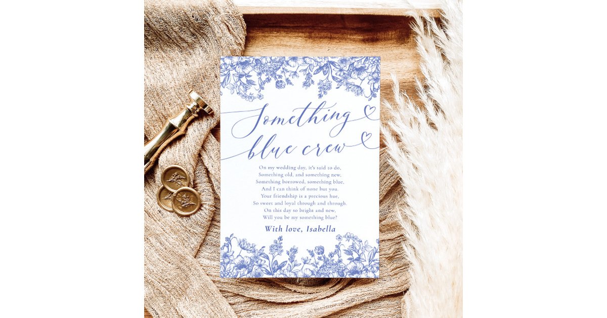 Something Blue Crew Bridesmaid Proposal Card | Zazzle